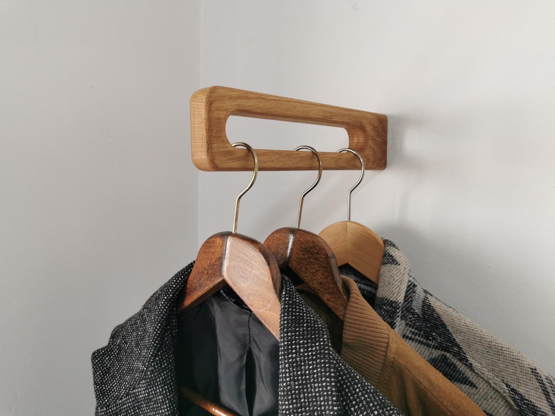 Handcrafted Oak Wood Wall-mounted Coat Rack - Etsy