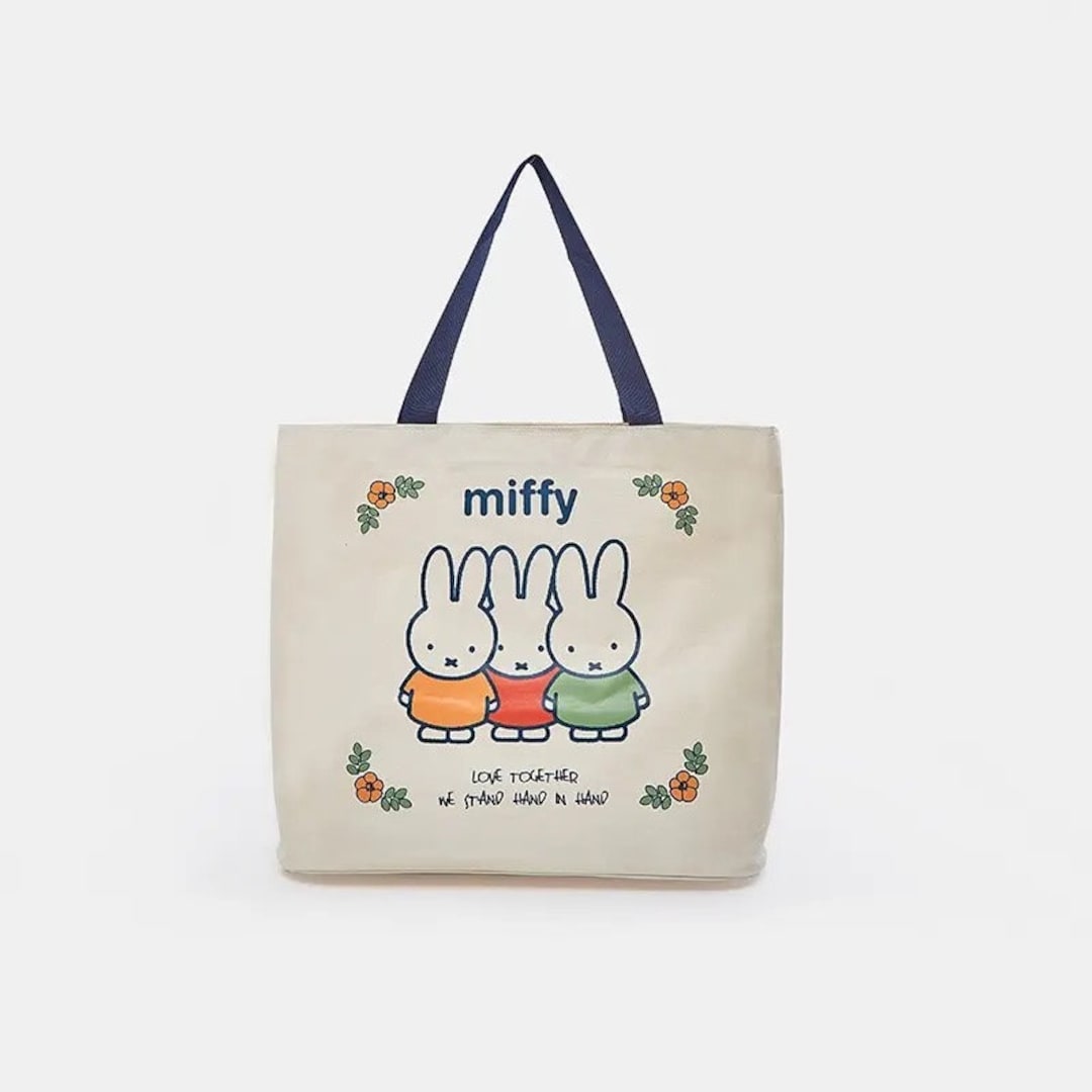 Miffy Tote Bag Miffy Love Together Canvas Shoulder Bag - Etsy