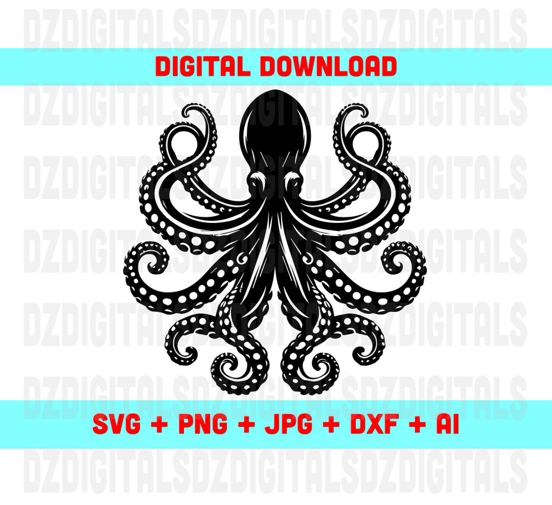 Octopus Svg, Ocean Svg, Marine Life Svg, Ocean Animals Svg, Tentacles ...