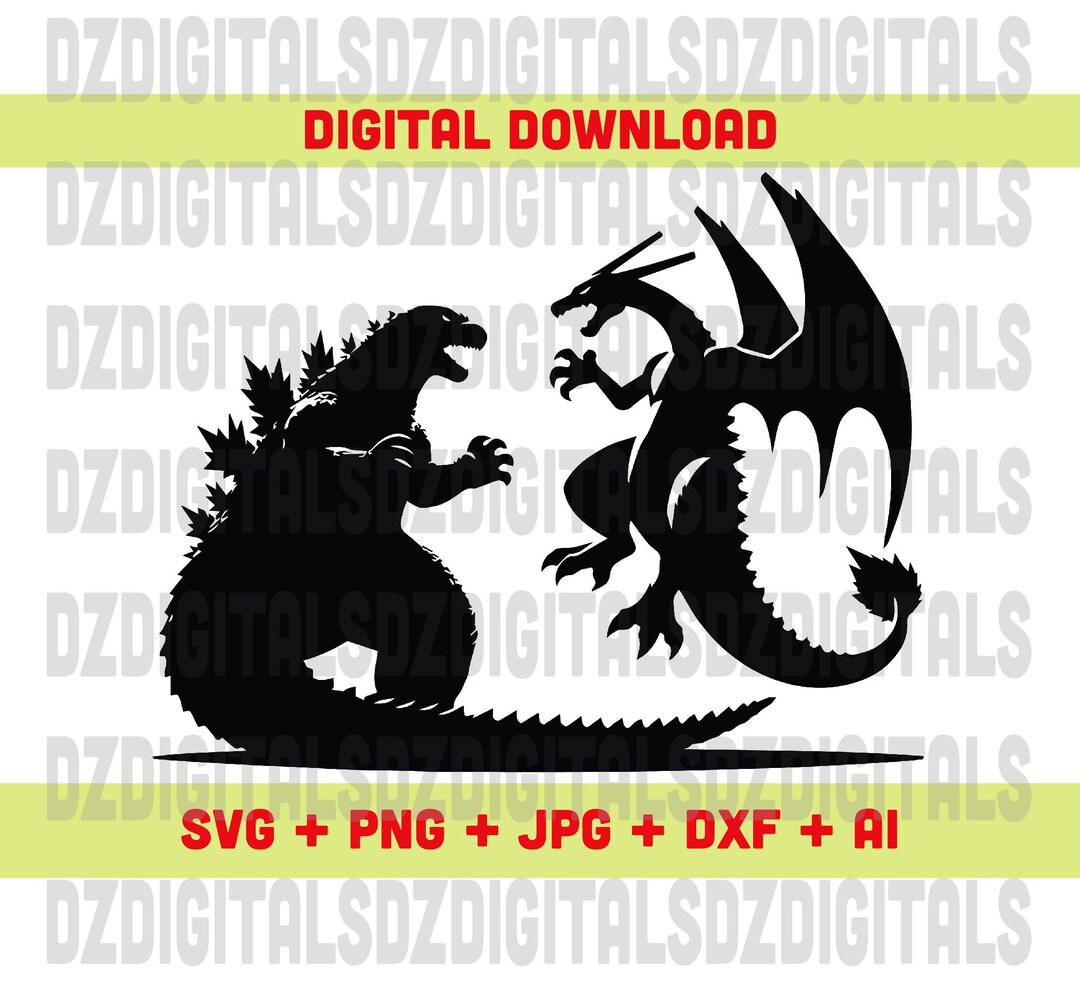 Godzilla vs Charizard svg, Godzilla svg, Charizard svg, Pokemeon svg ...