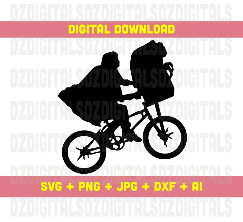 ET Svg, Extra Terrestrial Svg, ET Flying Bike Svg, Alien Svg, Steven ...