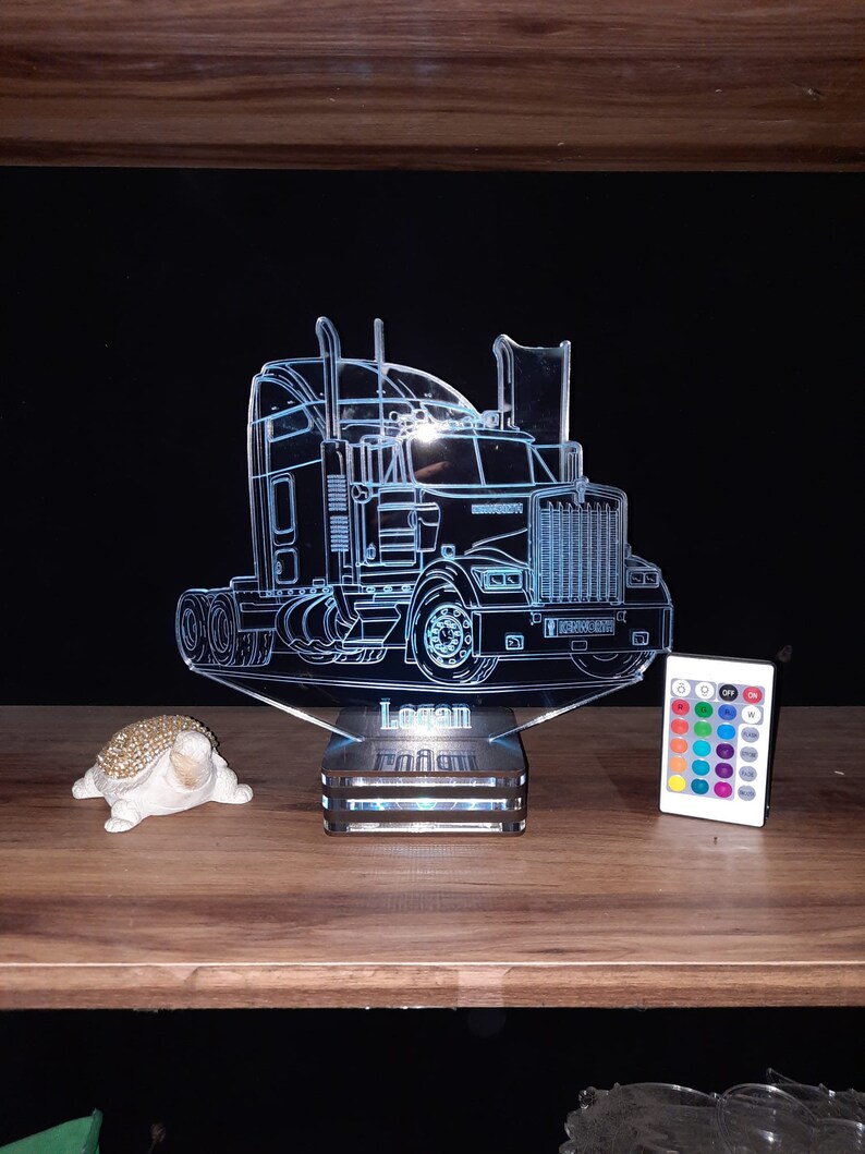 Kenworth, Truck, Personalized 3 D Lamp Design, Gift, Birthday, Lamp ...