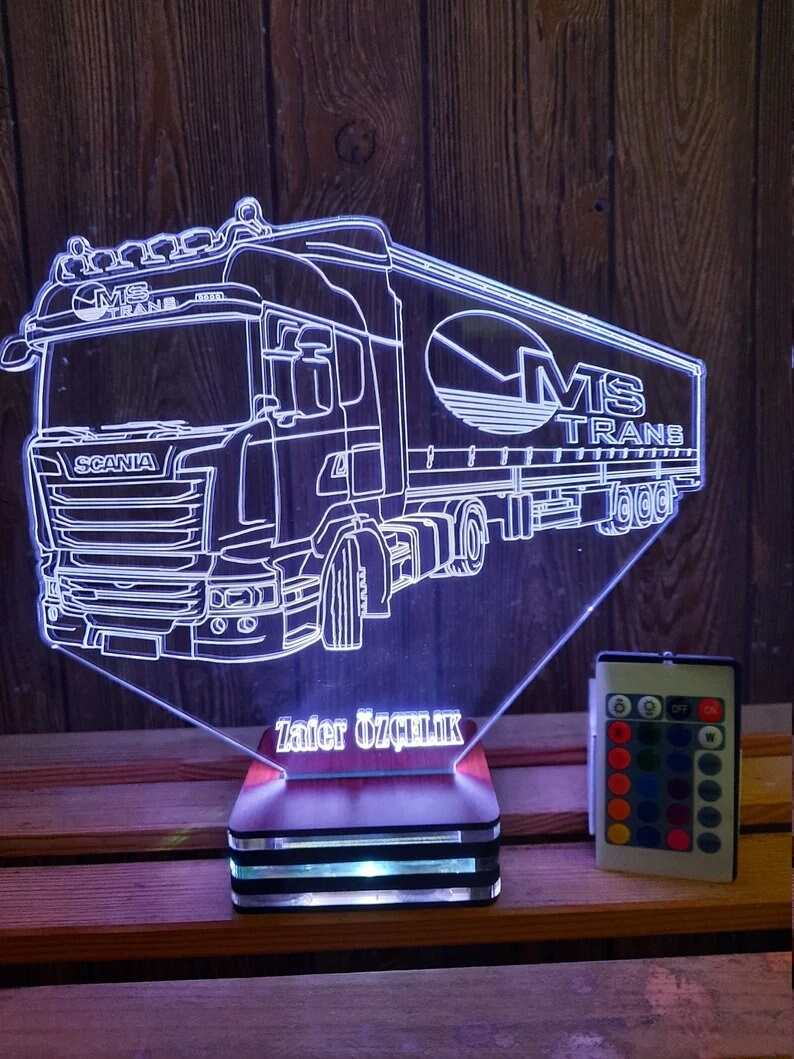 Personalized Truck 3D Lamp: Company Logo Night Light - Etsy