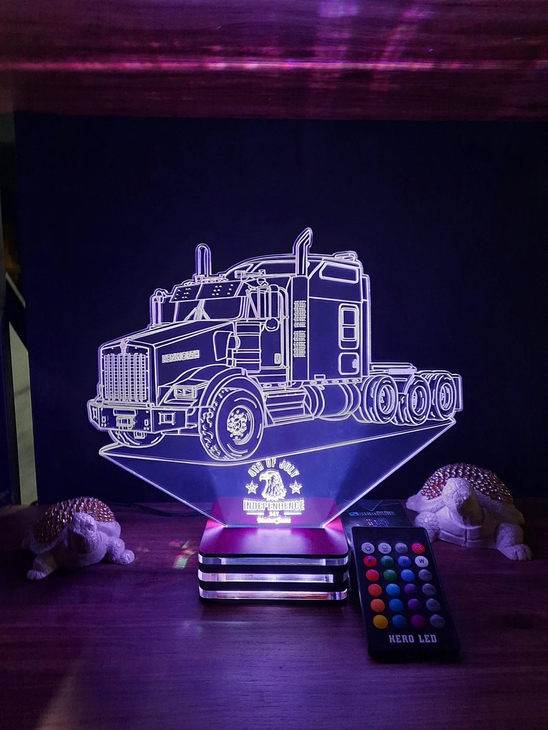 Personalized Kenworth Truck 3D Lamp: Custom LED Night Light - Etsy