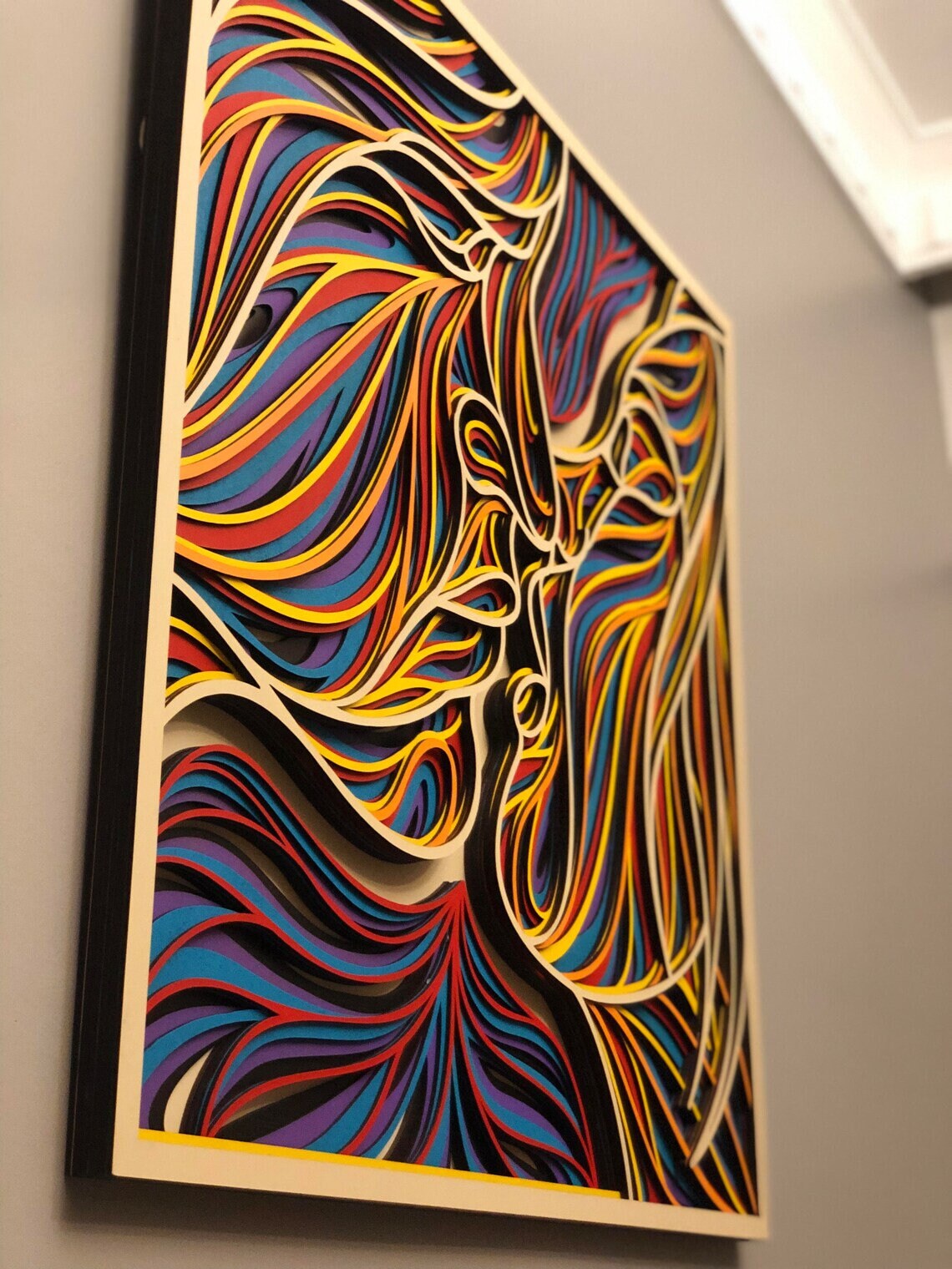 Kiss, Multi-layer Wall Art, Large Geometric Wood Wall Art, Mandala ...