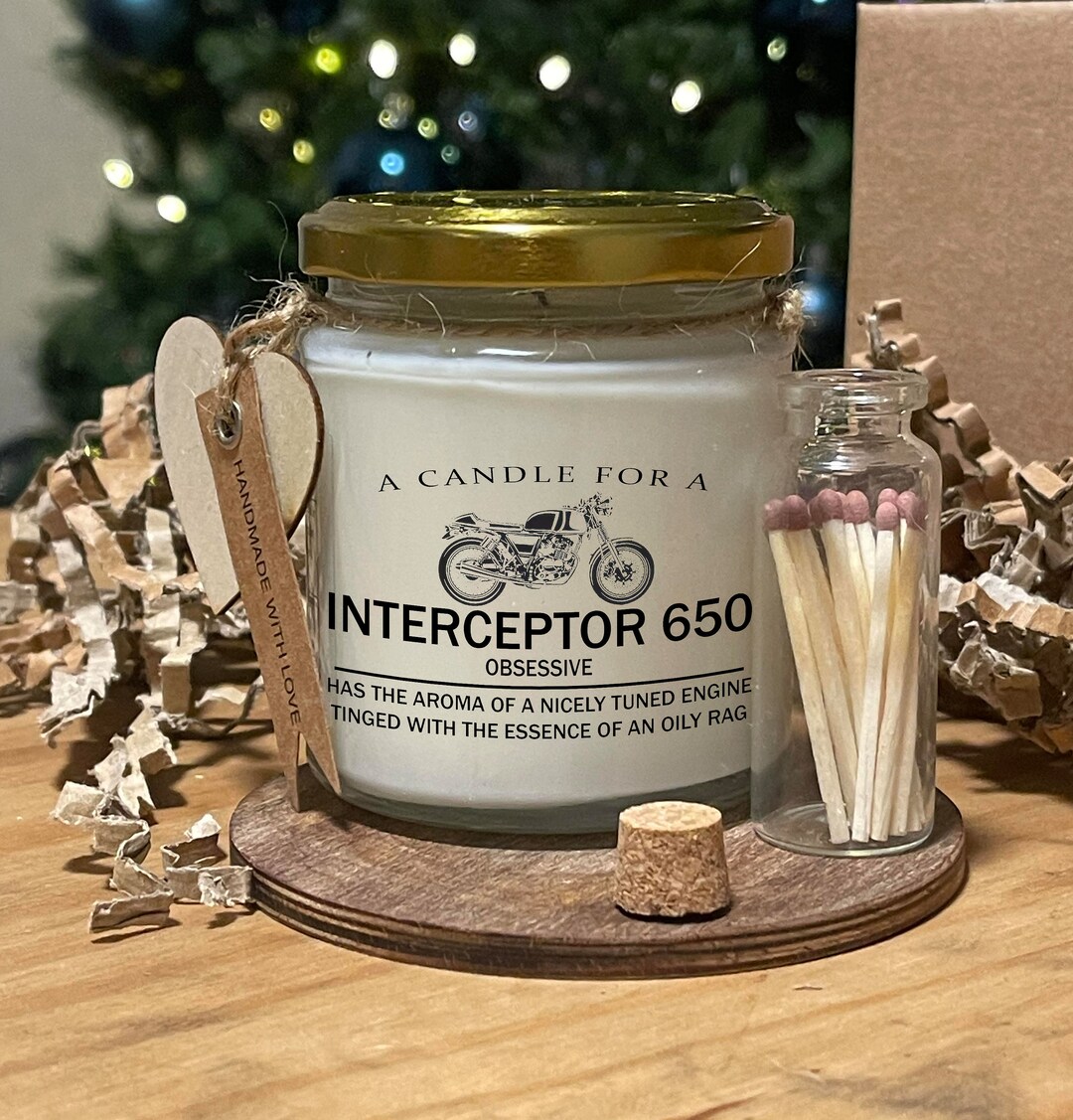 A Candle for A Royal Enfield Interceptor 650 Obsessive Soy Candle and ...