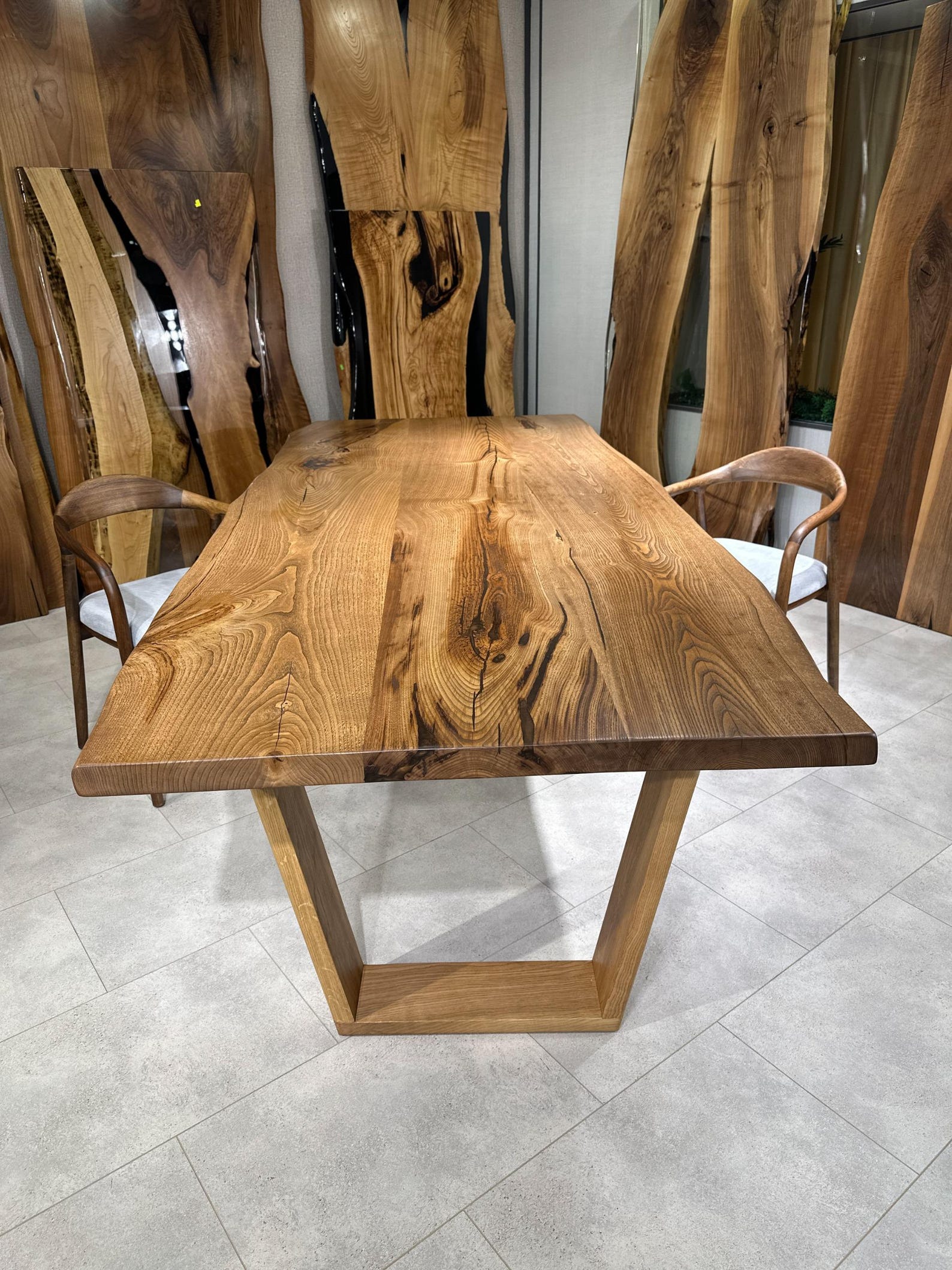 Live Edge Dining Table - Custom Wood Table - Chestnut Wooden Table ...