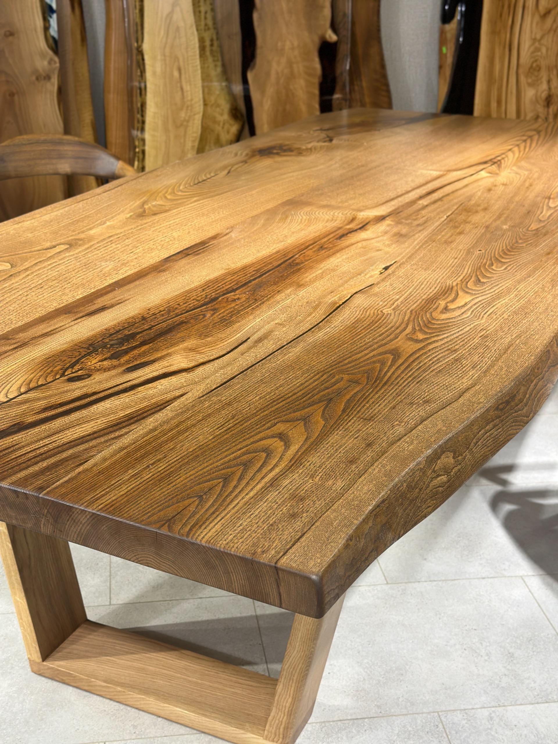 Live Edge Dining Table - Custom Wood Table - Chestnut Wooden Table ...