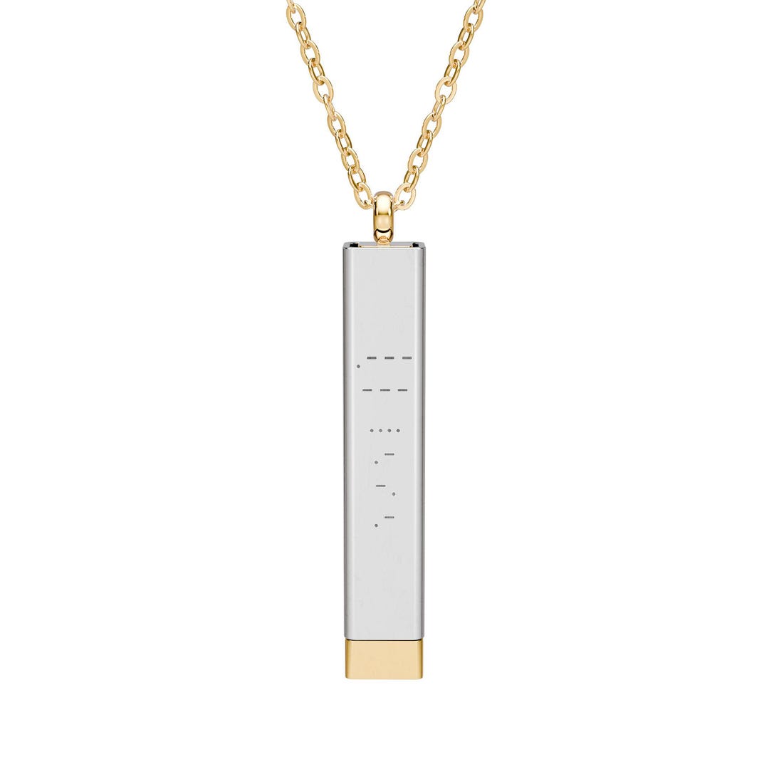 Morse Code Hidden Message Sliding Bar Necklace, Engraved Pendant - Etsy