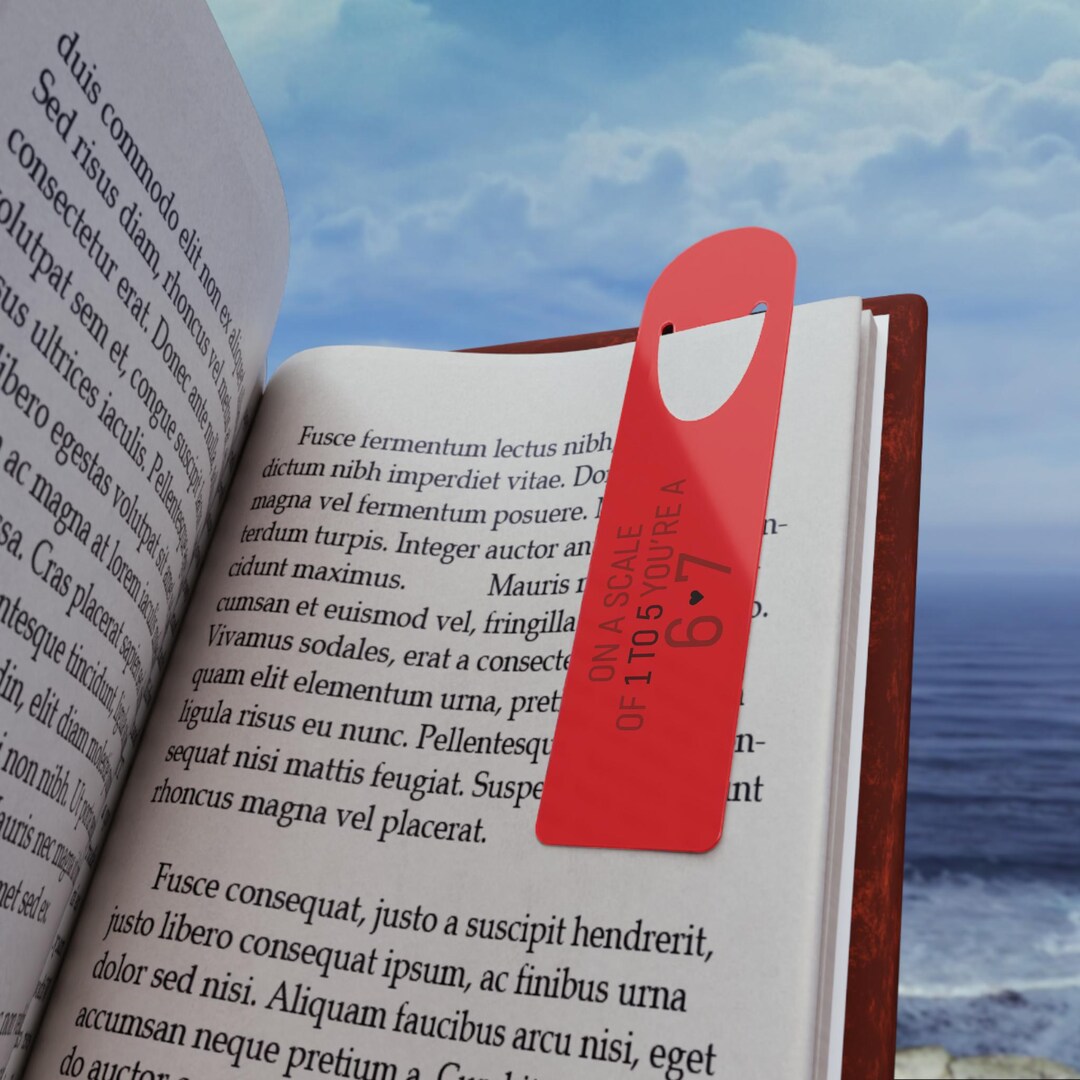 On a Scale of 1 to 5 Youre a 6-7 Bookmark | Red Metal Corner Tab - Etsy