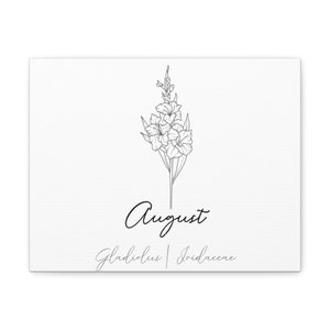 August Birth Flower Canvas Gallery Wraps Gladiolus - Etsy