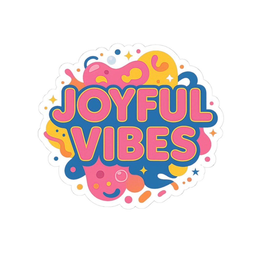 Joyful Vibes Neon Gradient Kiss-cut Stickers | Dopamine Decor, Squishy ...