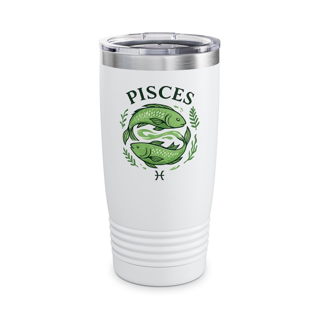 Pisces Zodiac Monogram Tumbler | 20oz Stainless Travel Mug - Etsy