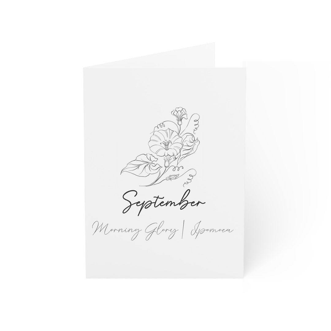 September Birth Flower - Morning Glory - Greeting Cards (1, 10, 30, and ...