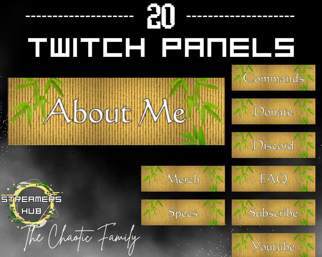 Twitch Panels - Unique Designs for Your Online Presence! - Bamboo - Etsy