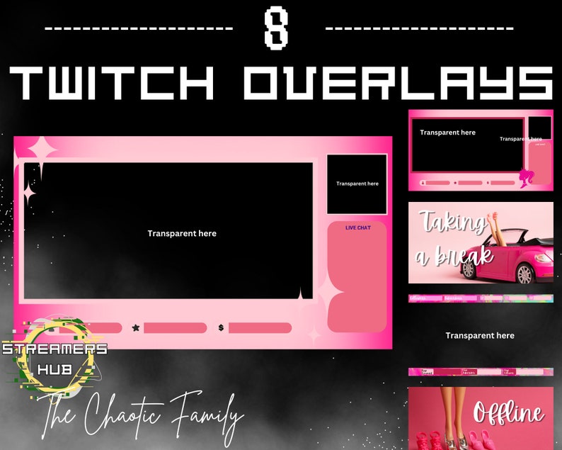 Professional Streaming Twitch/obs Overlay for Live Broadcasting Barbie ...