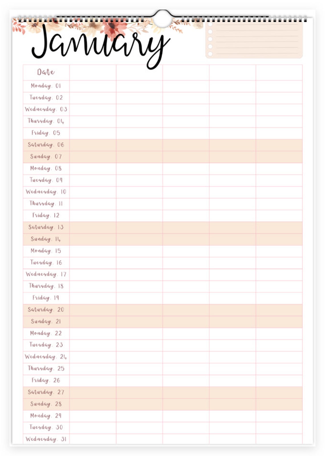 Printable Family Calendar 2025, Planner, Wall Calendar, Family ...
