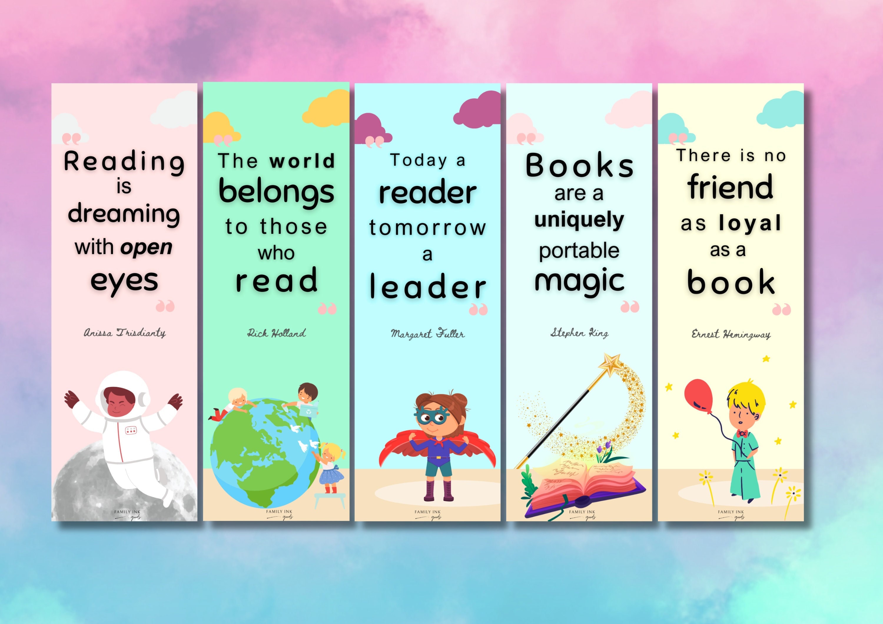 Printable Bookmark Designs: Inspiring Children to Read Sublimation or ...