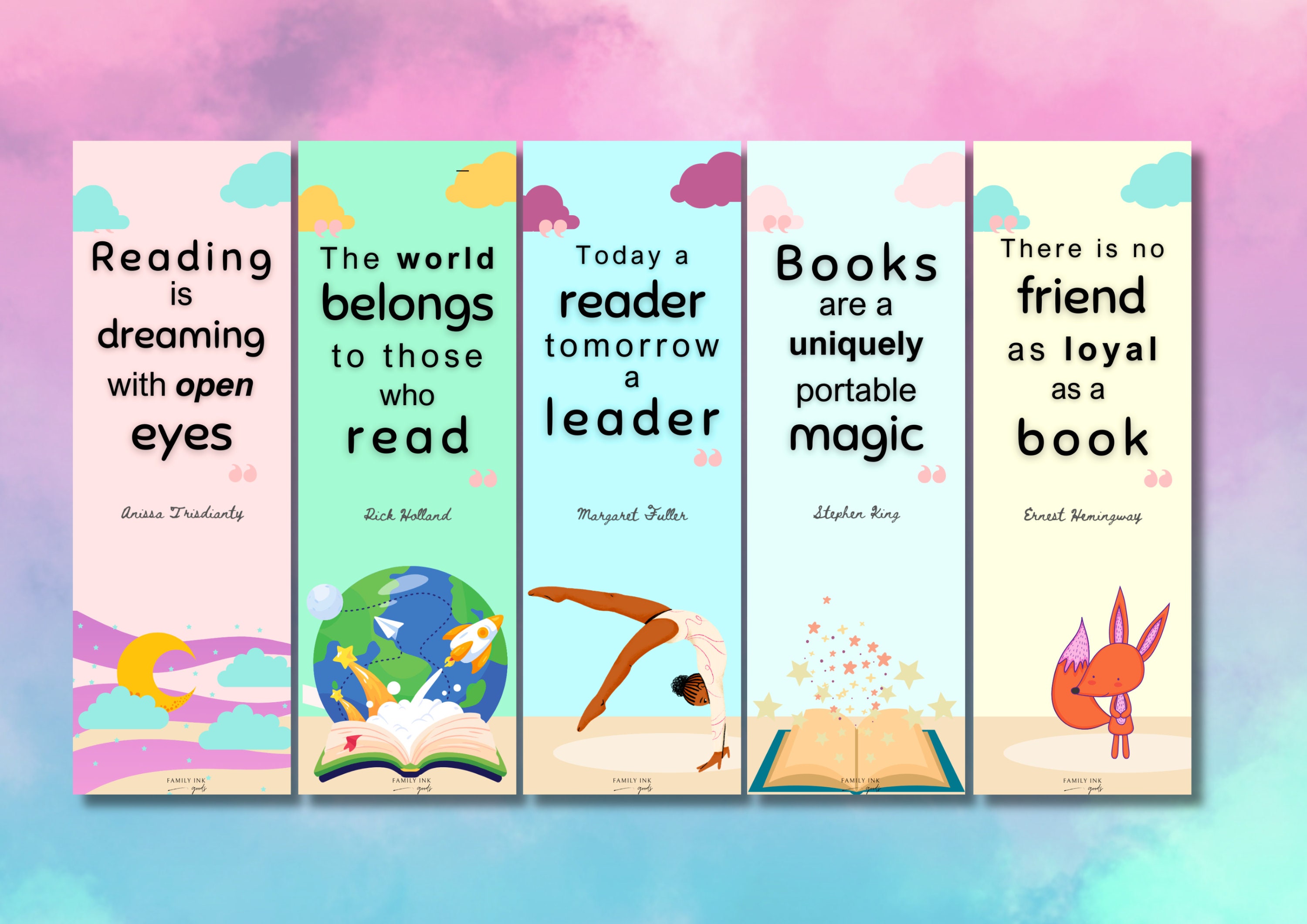 Printable Bookmark Designs: Inspiring Children to Read | Sublimation or ...