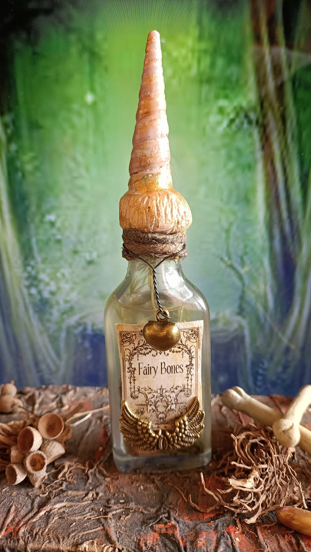 Vintage Halloween Magic Potion With Shell and Skull - Etsy