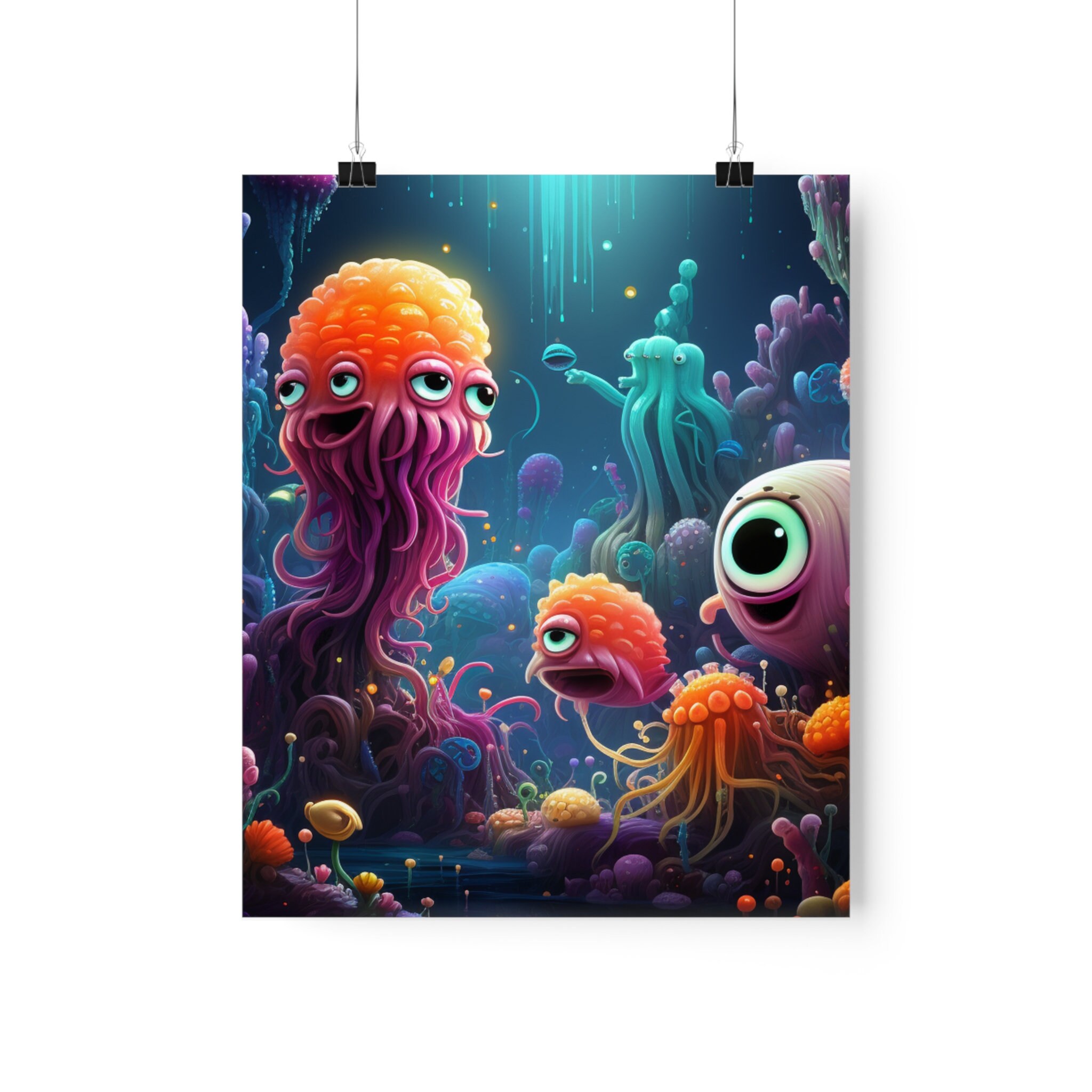 Deep Sea Creatures Premium Matte Vertical Poster - Etsy