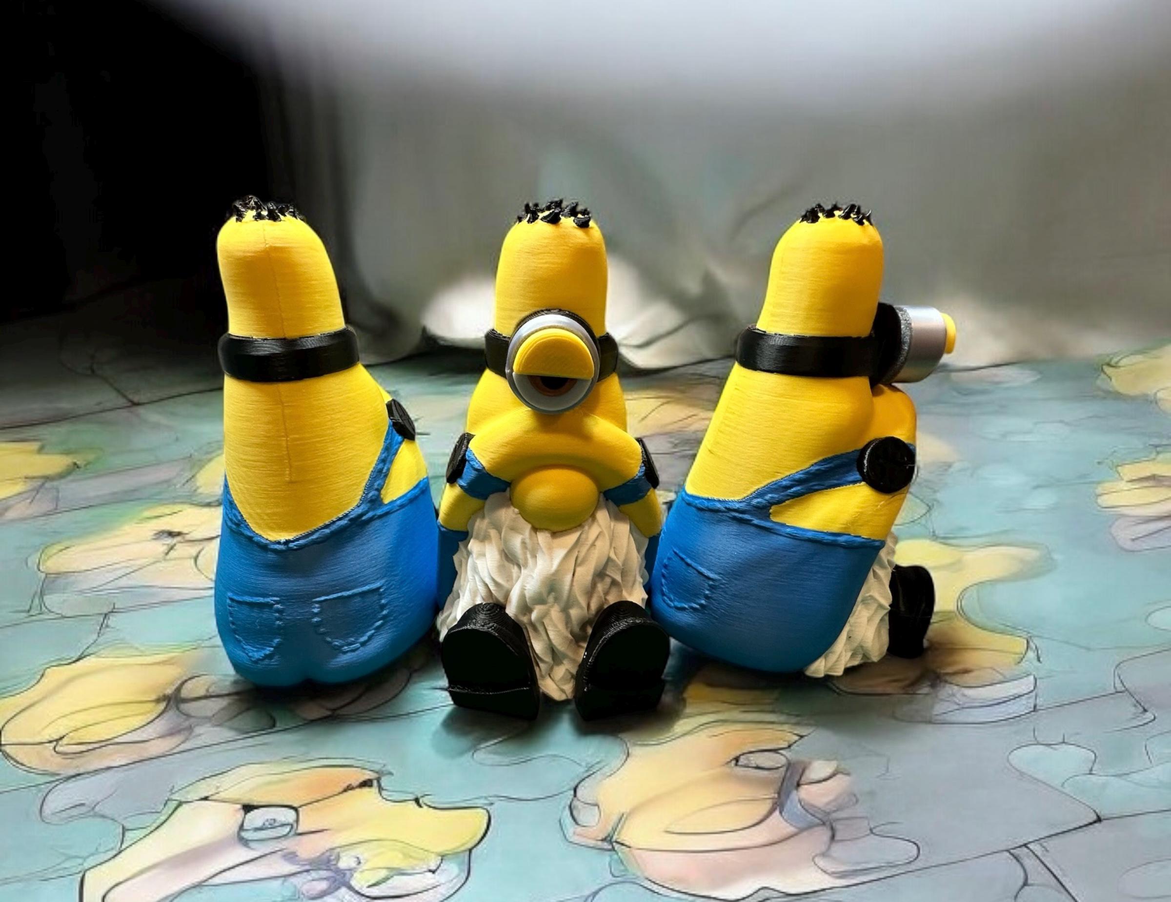 Minion Inspired Collectible 3D Printed Gnomes in Blue Overalls, Unique ...
