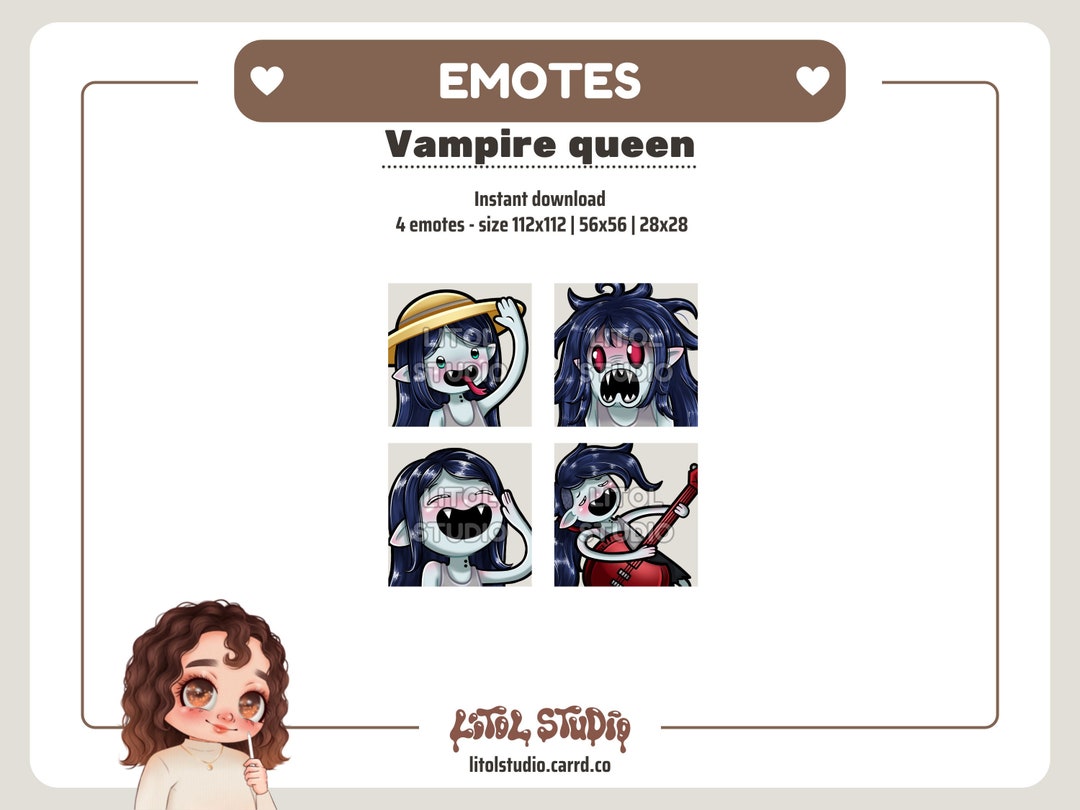 Vampire Queen Emotes Pack for Twitch, Youtube or Discord - Etsy UK