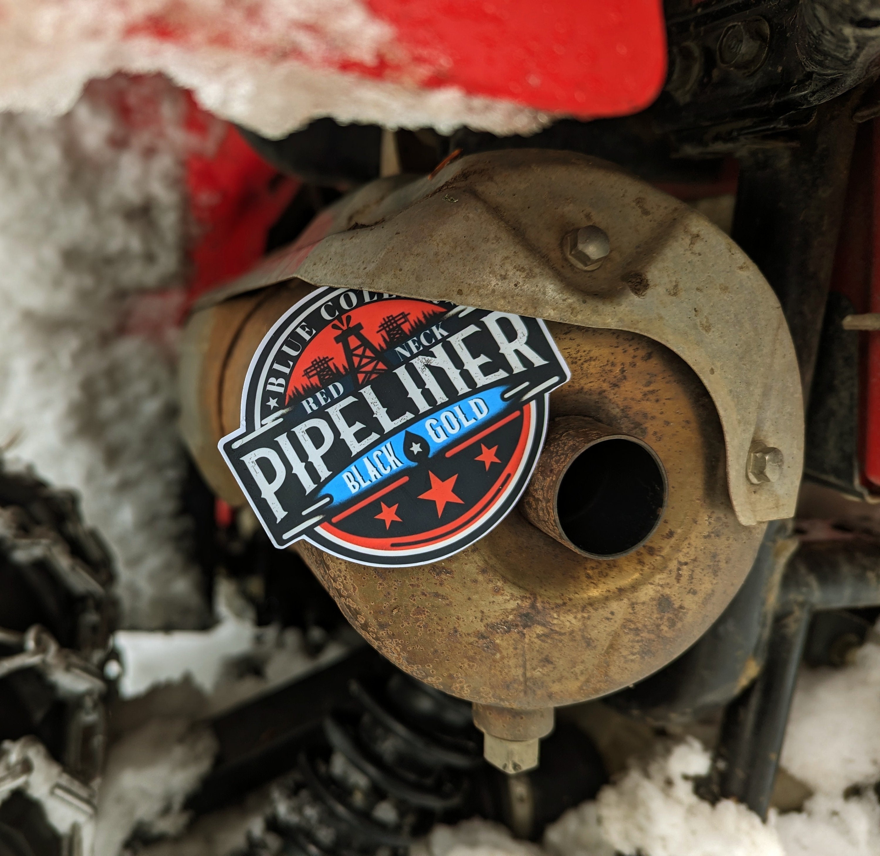 Blue Collar, Red Neck, Black Gold, Funny Pipeliner Hardhat Sticker for ...