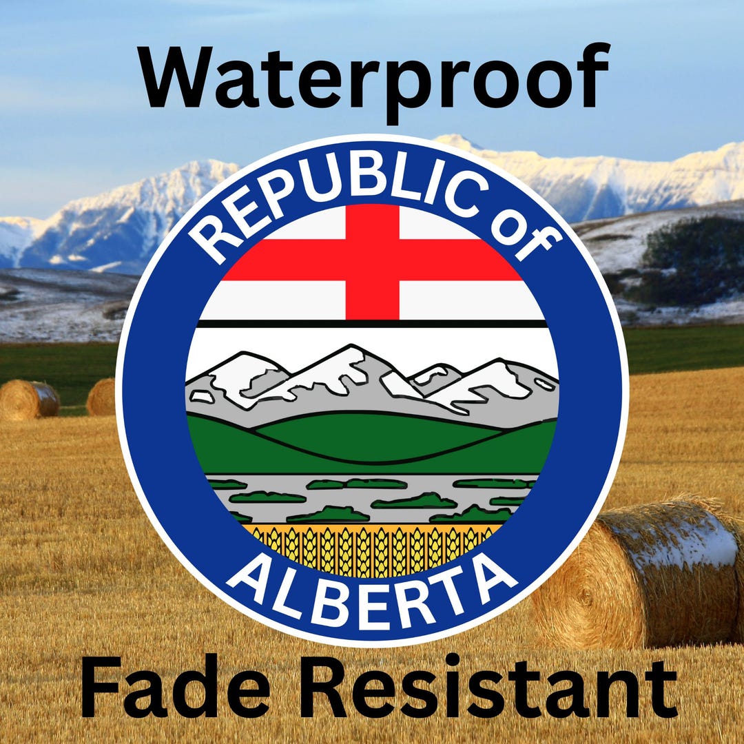 Republic of Alberta Sticker Waterproof Vinyl, 3x3 Fade Resistant ...