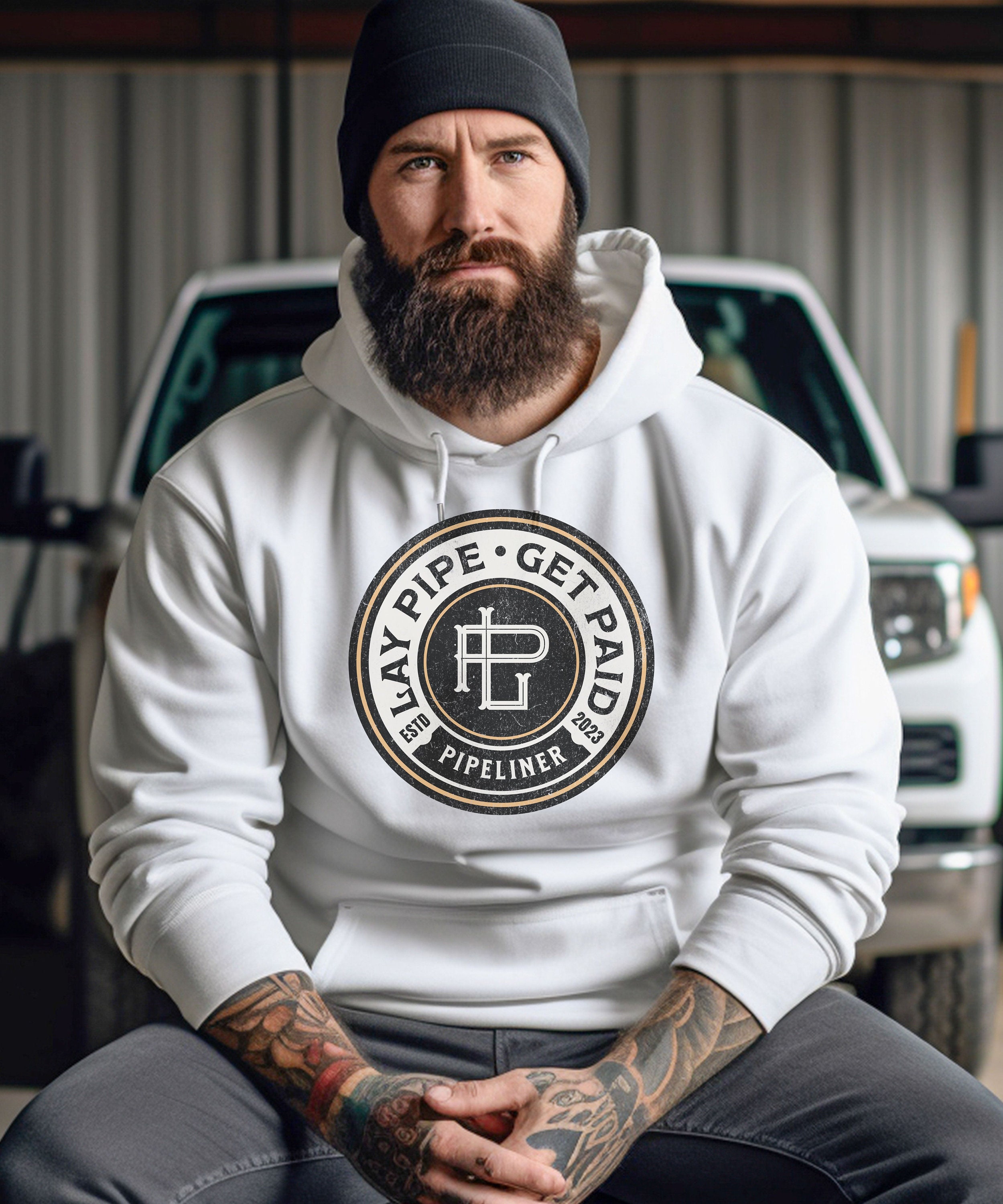 Pipeliner Hoodie, Lay Pipe Get Paid, Funny Pipeline Worker Sweater, Oil ...