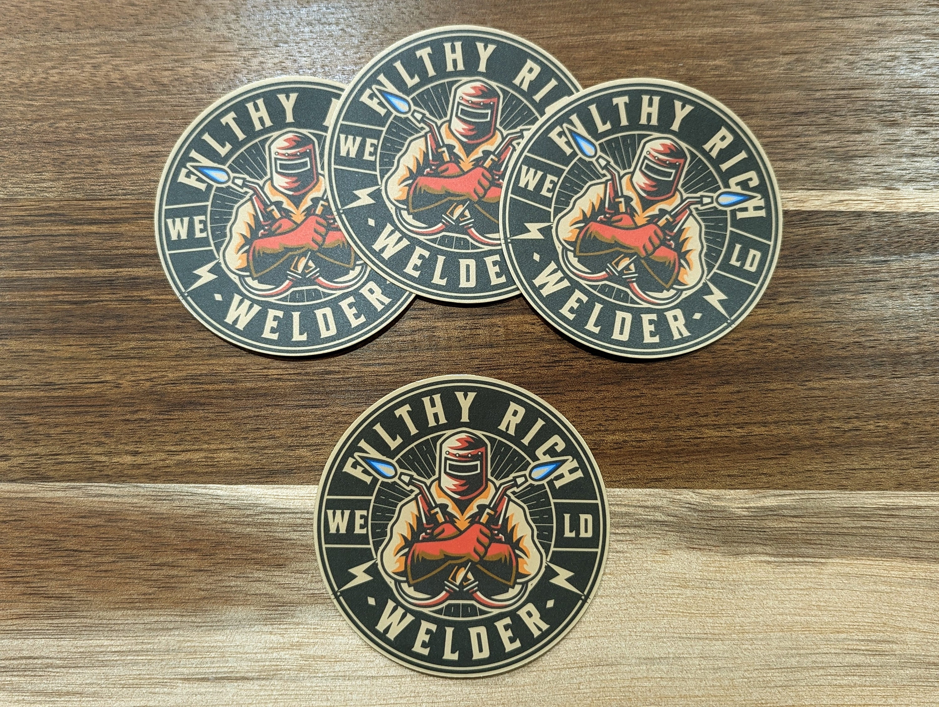 Funny Welder Hardhat Sticker, Filthy Rich Welder, Funny Blue-collar ...