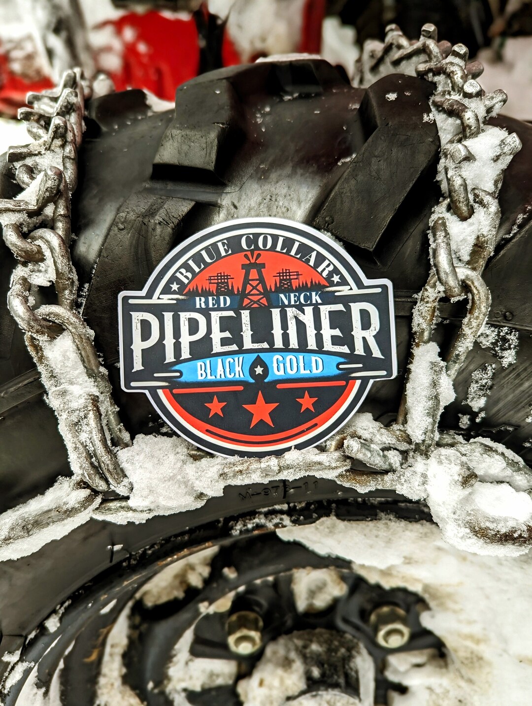 Blue Collar, Red Neck, Black Gold, Funny Pipeliner Hardhat Sticker for ...
