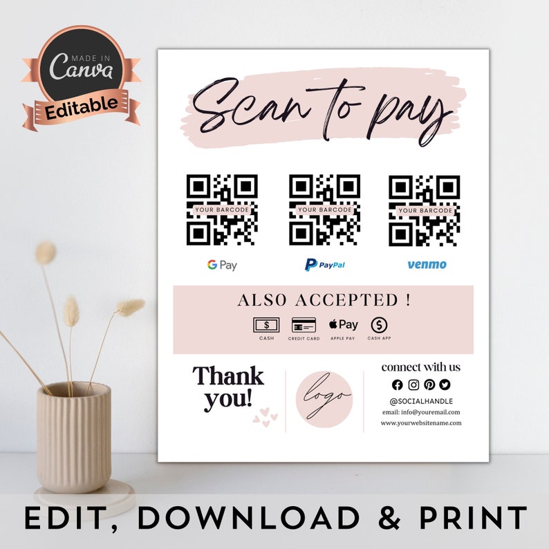 Scan to Pay Template | Business Payment Methods | Digital Payments ...