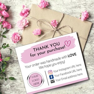 Thank You for Your Purchase Card Template | Customized Thank You Card ...