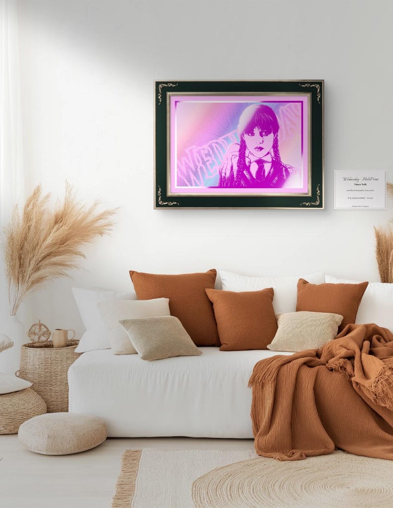Wednesday Thing Print Purple Pink Foile A4 No Frame Vector Design - Etsy