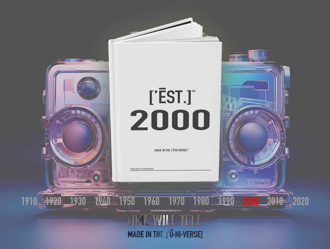 Customizable Journal 2000, Personalized Millennium Diary, Est. 2000 ...