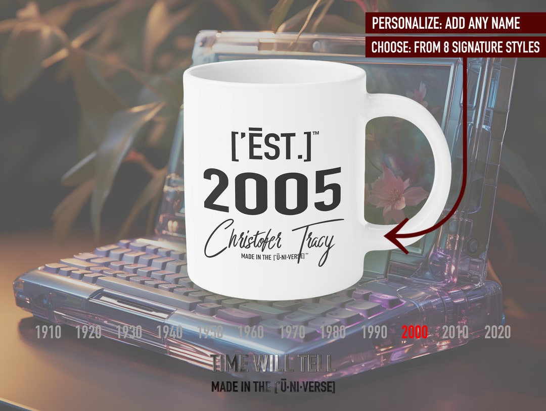 2005 Custom Mid-2000s Style Mug, Personalized Unique Coffee Cup, Est ...