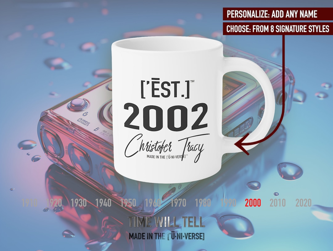 2002 Personalized Nostalgic Early 2000s Mug, Custom Vintage Style ...