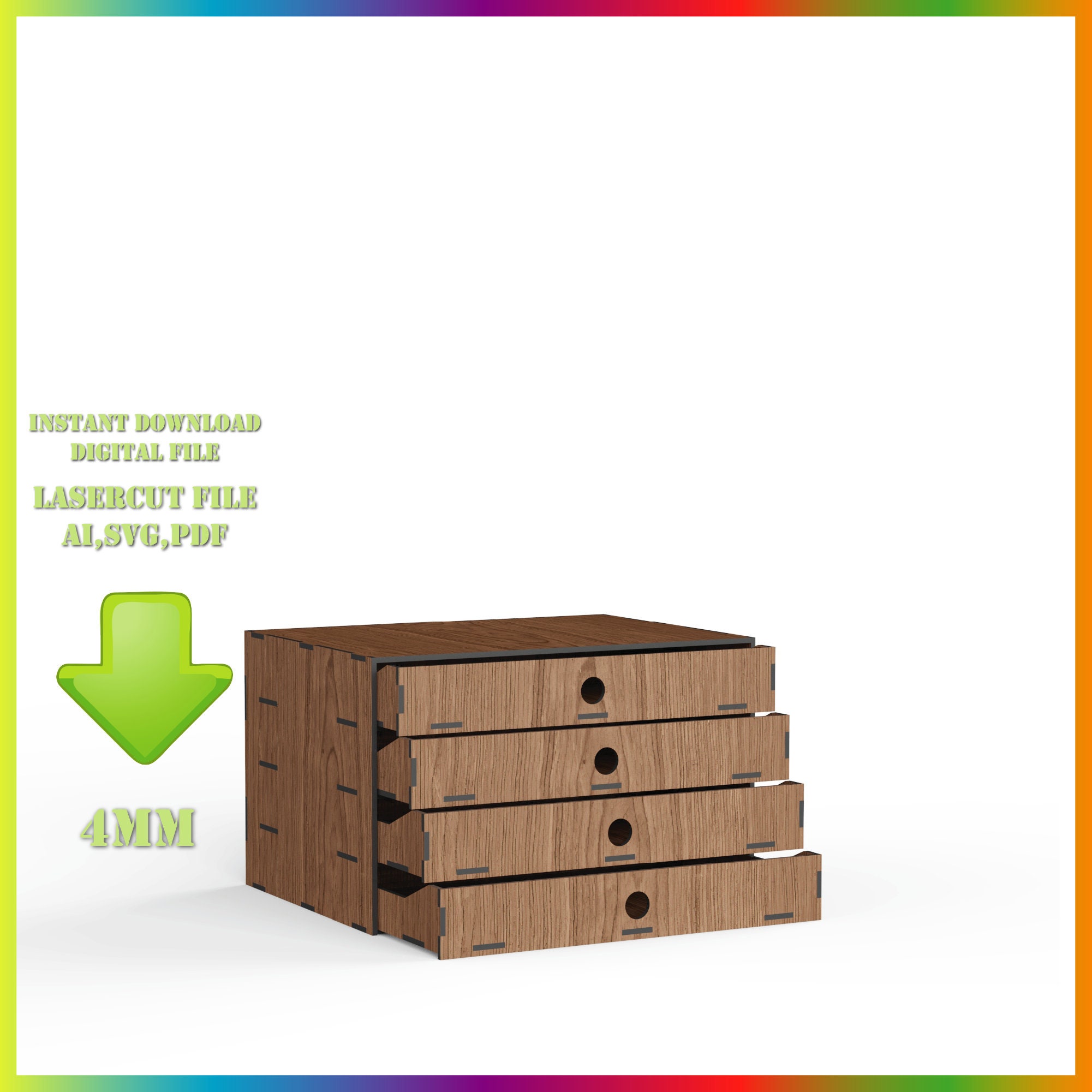 Box With Drawer SVG, Drawer Box Laser Cut File, Laser Cut SVG ...