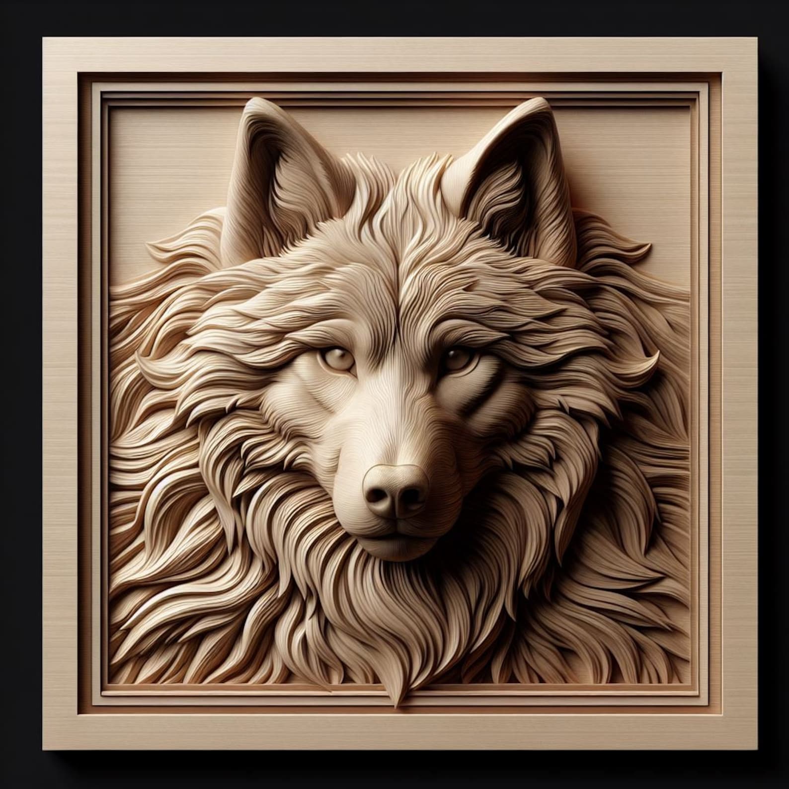 15 Packs Wolves Wood Carved PNG Laser Engraving Templates, 3d Illusion ...