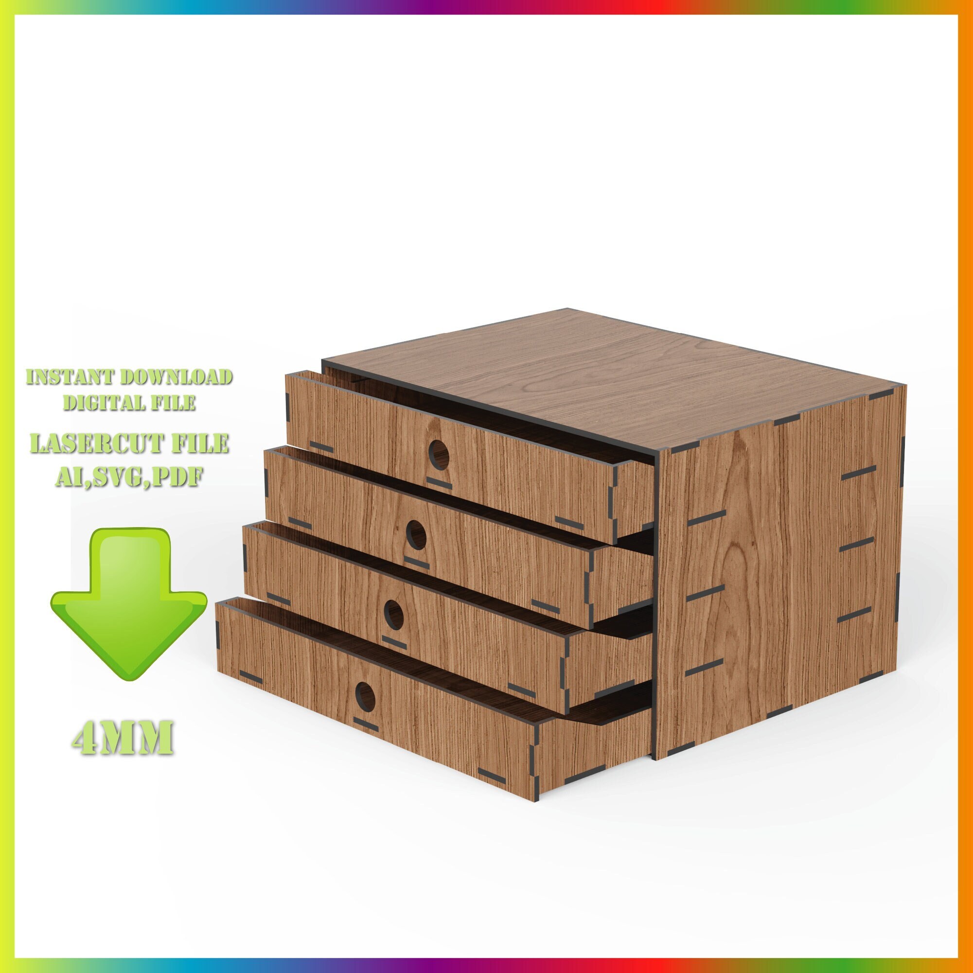 Box With Drawer SVG, Drawer Box Laser Cut File, Laser Cut SVG ...