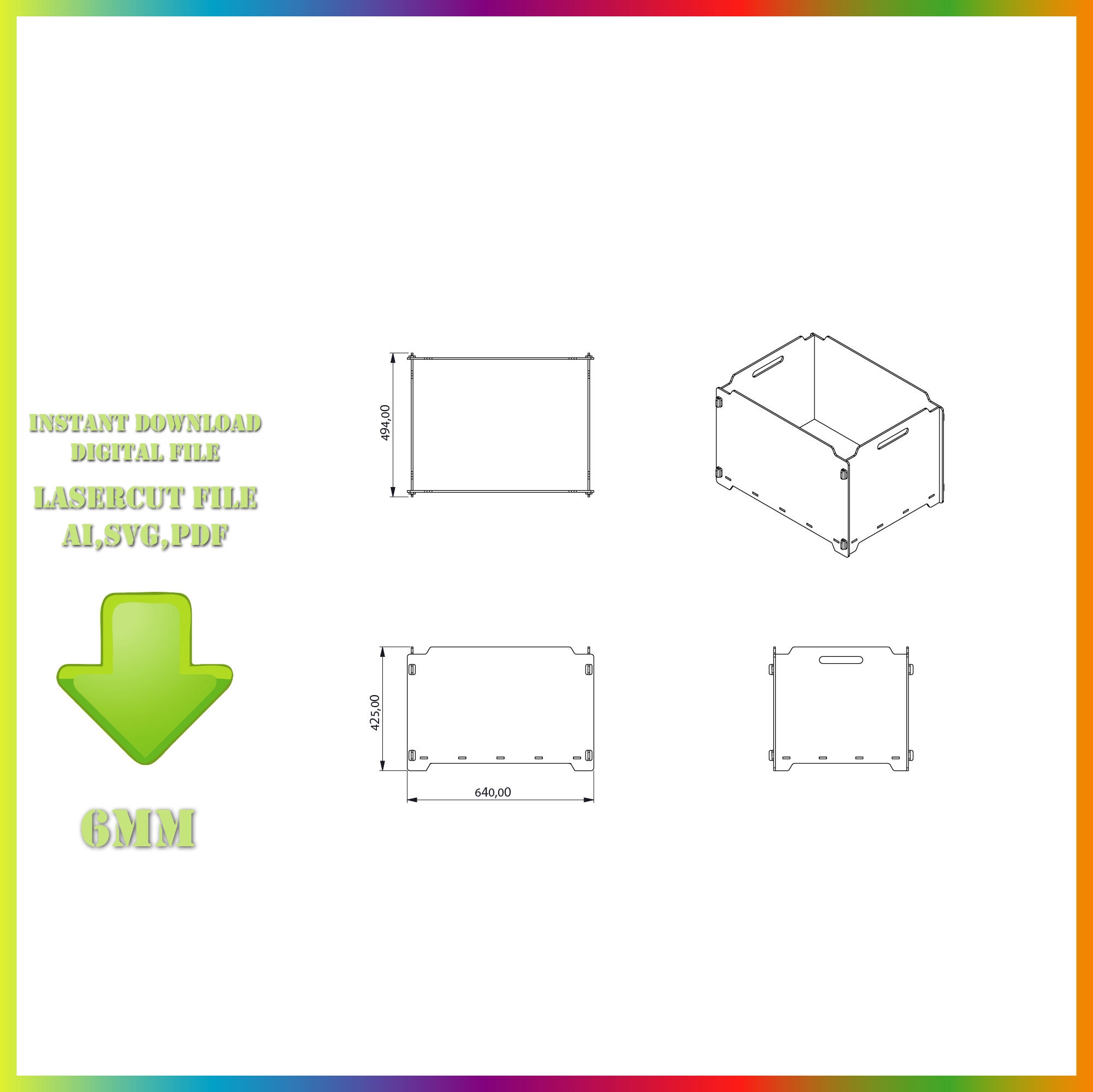 Wooden Stackable Storage Box SVG Bundle Files for Lasercut, Storage Box ...