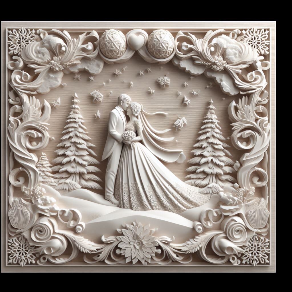 8 Packs Winter Wedding Scene PNG Laser Engraving Templates, 3d Illusion ...