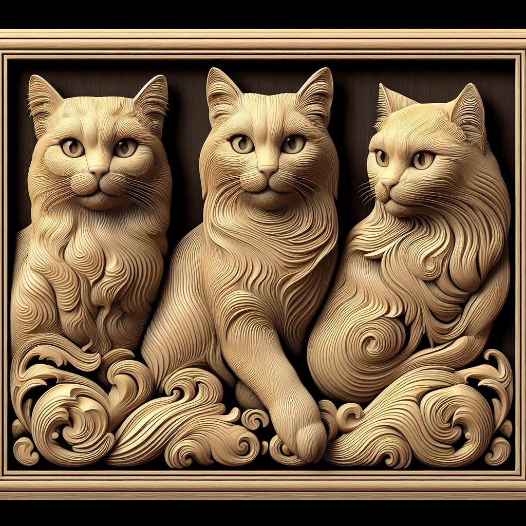 9 Packs Cats PNG Laser Engraving Templates, 3d Illusion, Laserburn Art ...