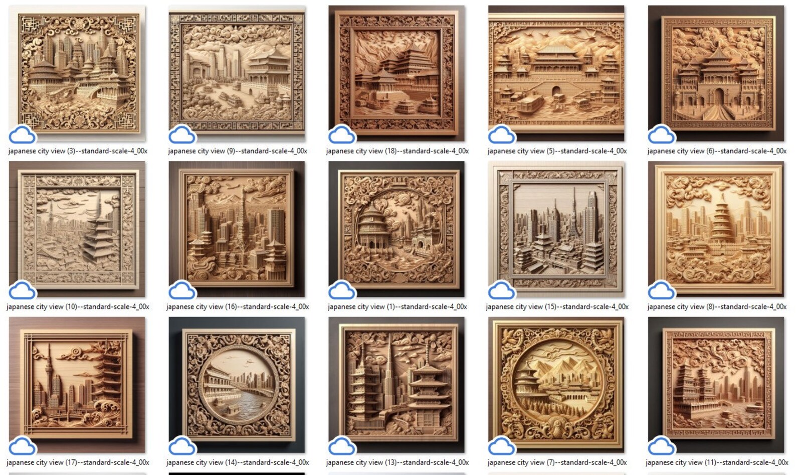 Japan City Views PNG Laser Engraving Templates, 3d Illusion, Laserburn ...