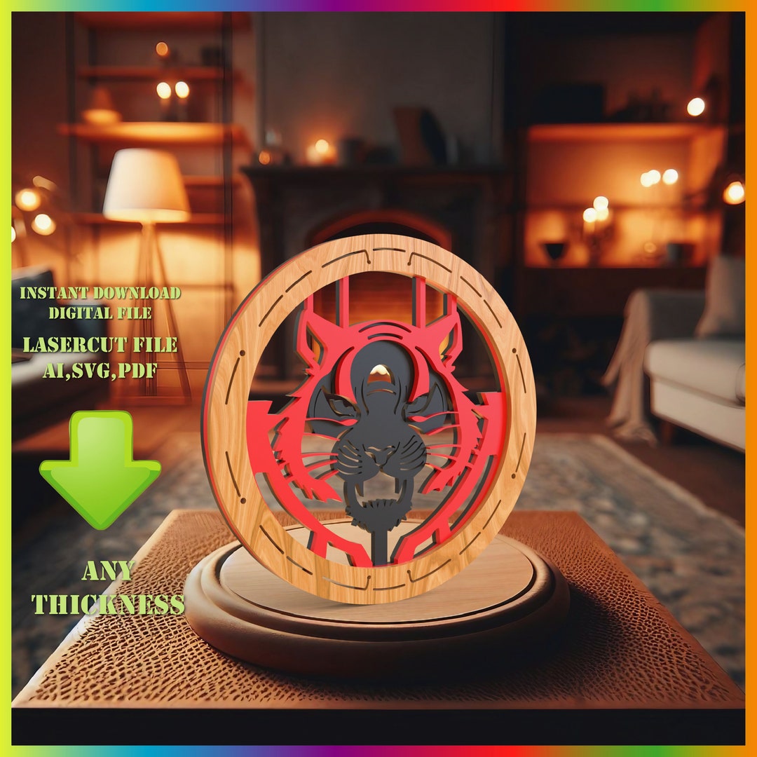 Tiger Multilayer Door Sign SVG File Welcome Custom Home Decor DIY ...