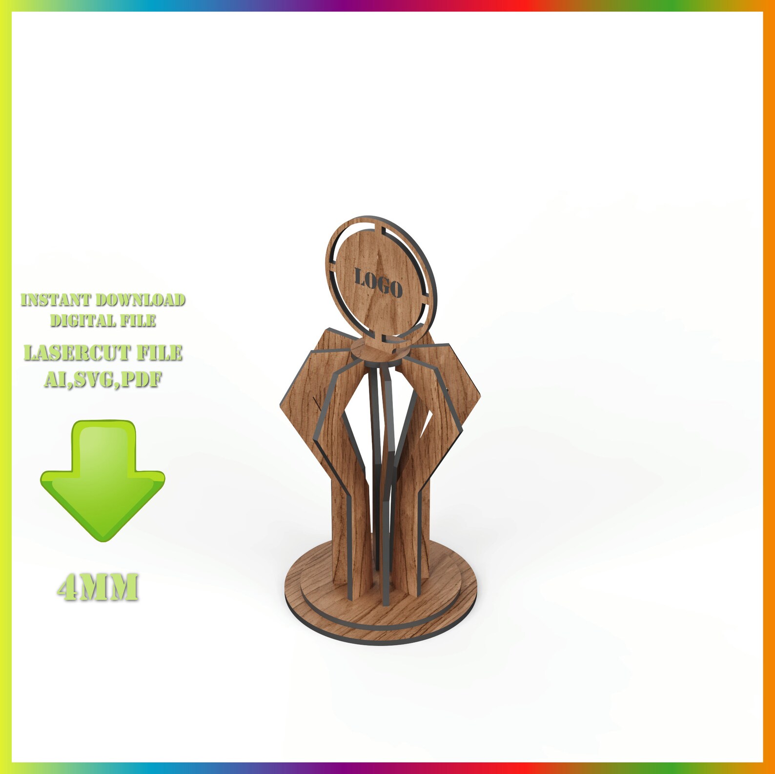 Custom Throphy SVG, Wooden Throphy Laser Cut File, Personalized Throphy ...