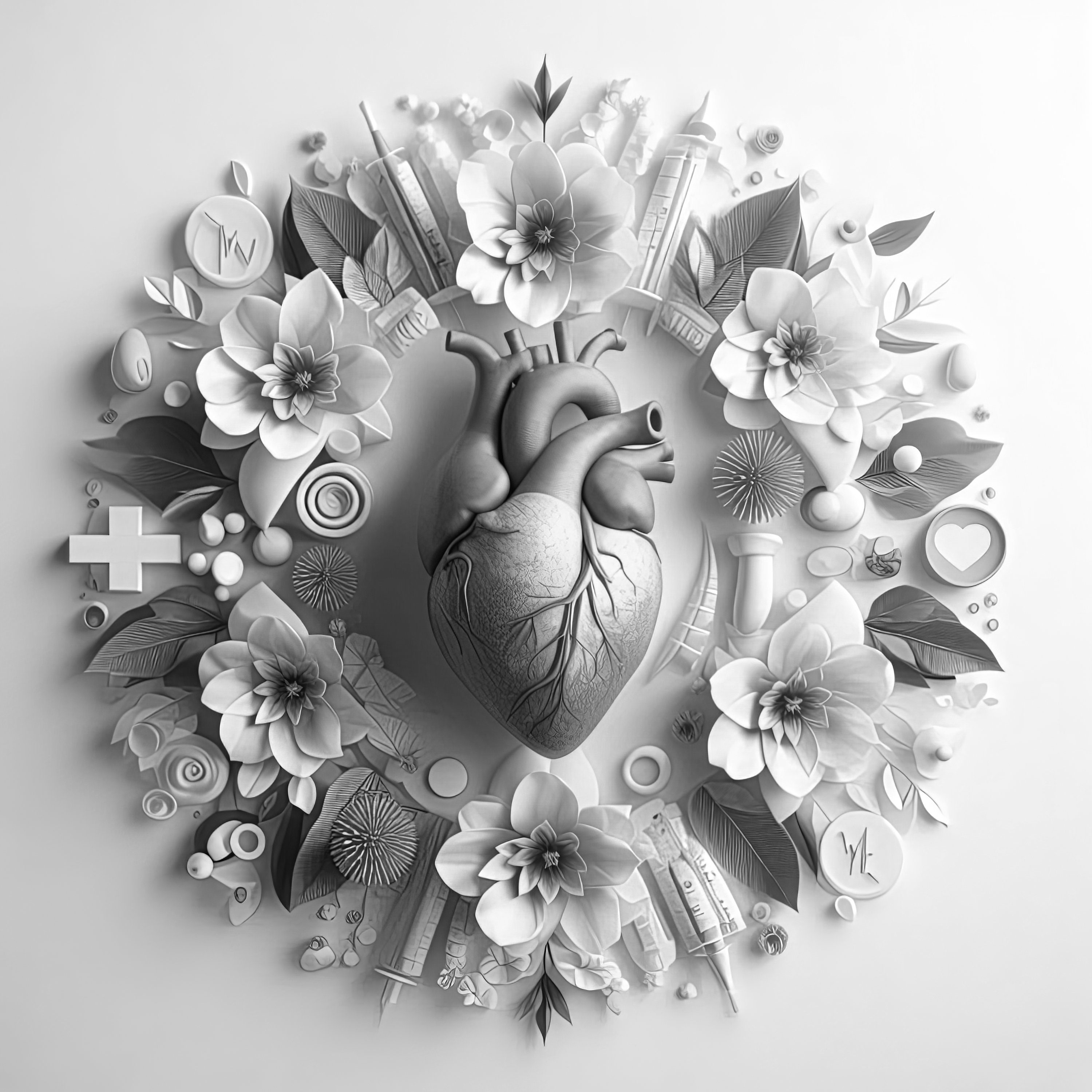 Medical Arts Heart PNG Laser Engraving Template, 3d Illusion, Laserburn ...