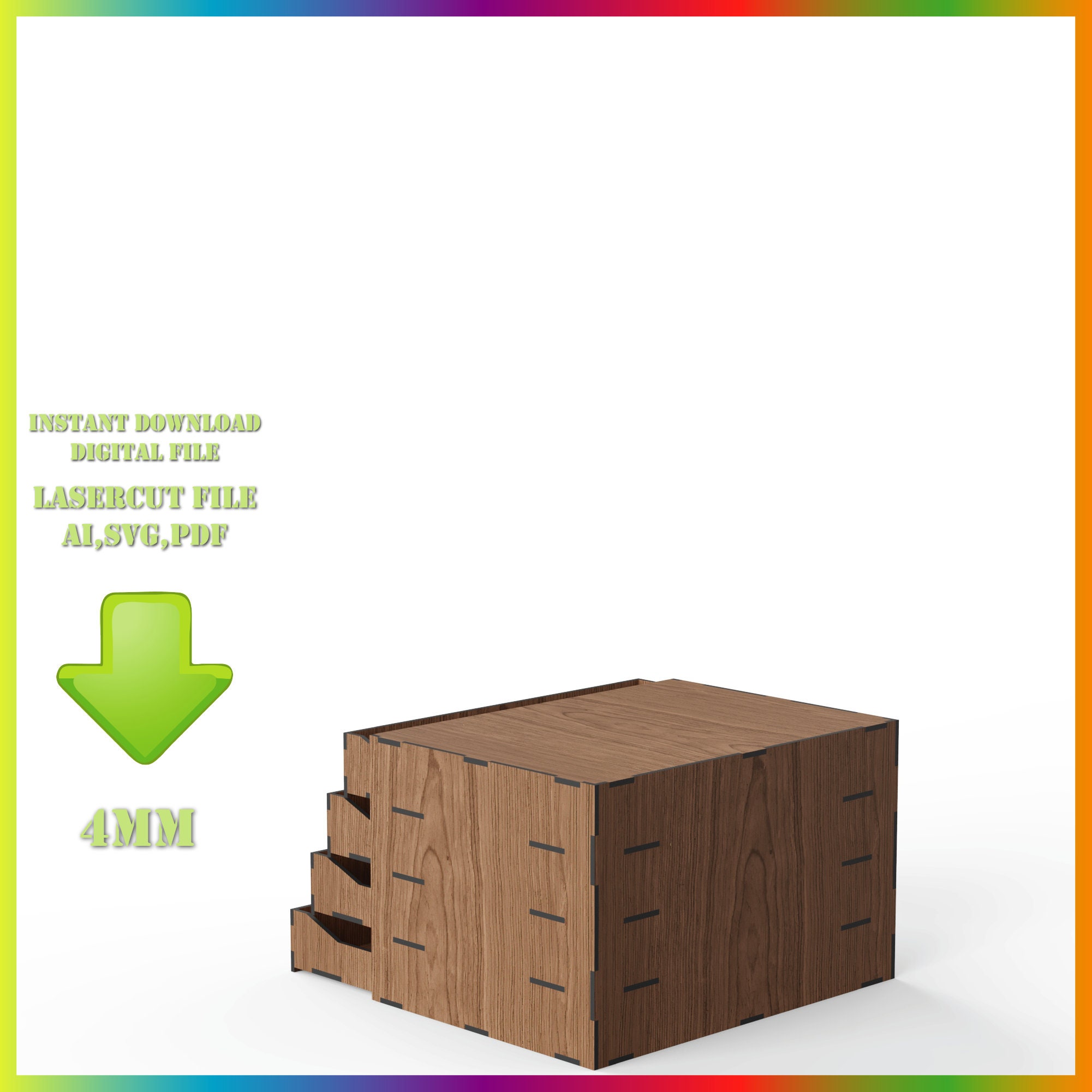 Box With Drawer SVG, Drawer Box Laser Cut File, Laser Cut SVG ...