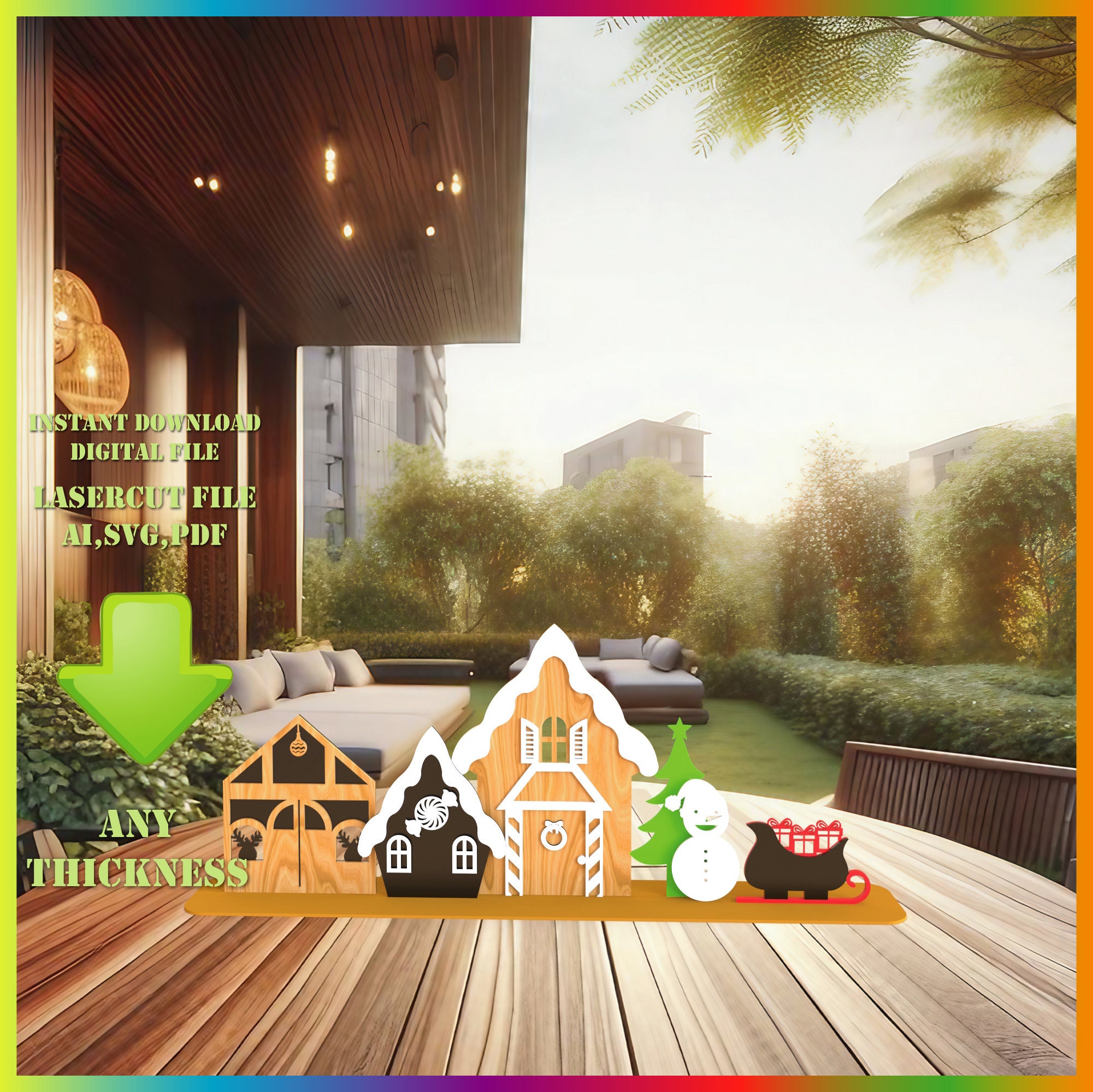 Winter House SVG File, Home Decoration, , Laser Cut Files, Digital ...